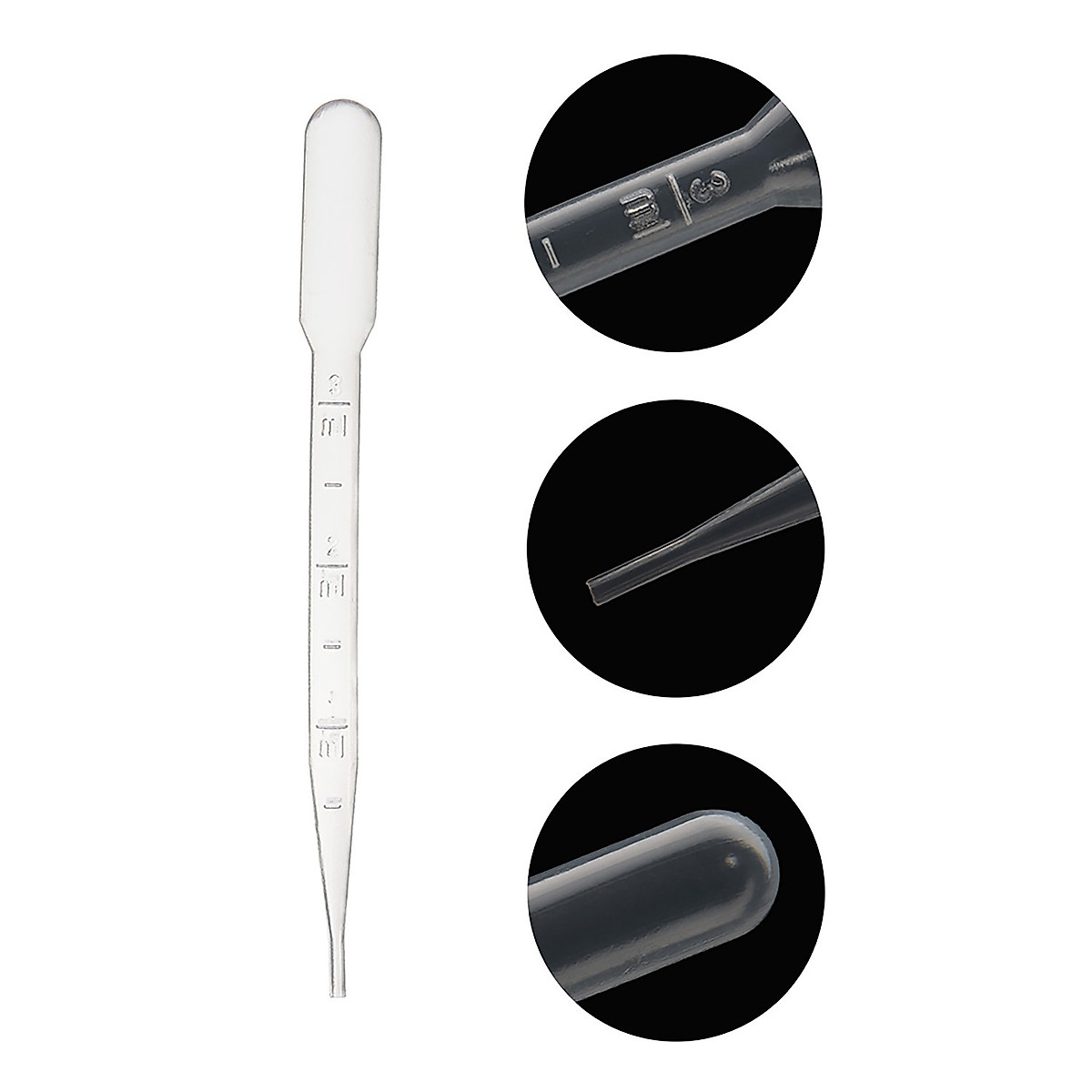 TWY 10 Pack 3ml Transparent Empty Nail Oil Twist Pen Cosmetic Container Lip Gloss Brush Applicators Eyelash Growth Liquid Tube with 10 Pack 3ml Plastic Graduated Transfer Pipettes