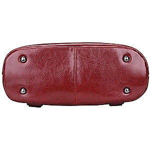 HESHE Leather Backpack Designer Purse for Women Fashion Ladies Travel College Shoulder Bag (Wine-J039)