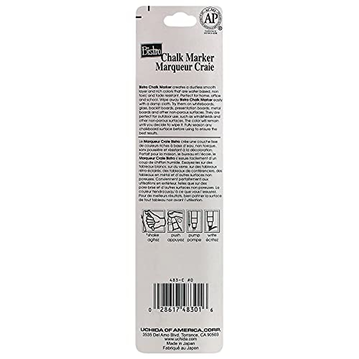 Uchida 483-C-0 Chisel Tip Bistro Window Chalk Marker, White