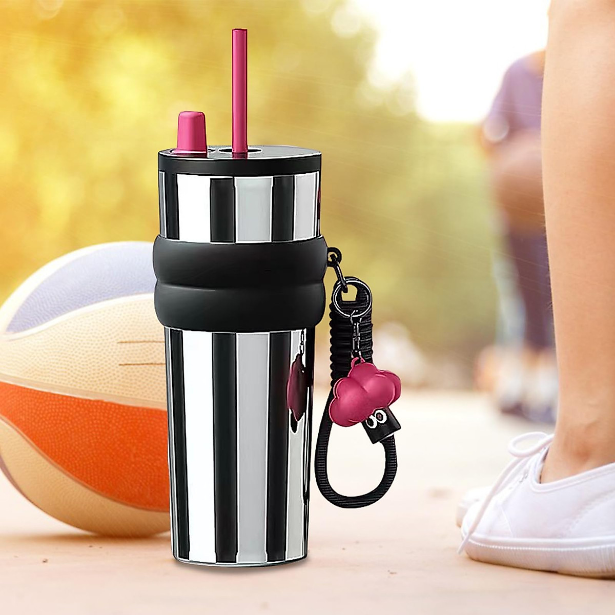 cdar Stainless Steel Coffee Cup 710ml Double-layer Insulated Coffee Mug Tumbler Travel Flask Hot Cold Water Bottle Car Vacuum Flask Black