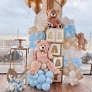 White Sand Balloons Garland Kit 130Pcs Cream White Balloons 18/12/10/5 Inch Baby Shower Balloons Helium Balloons for Happy Birthday Gender Reveal Graduation Wedding