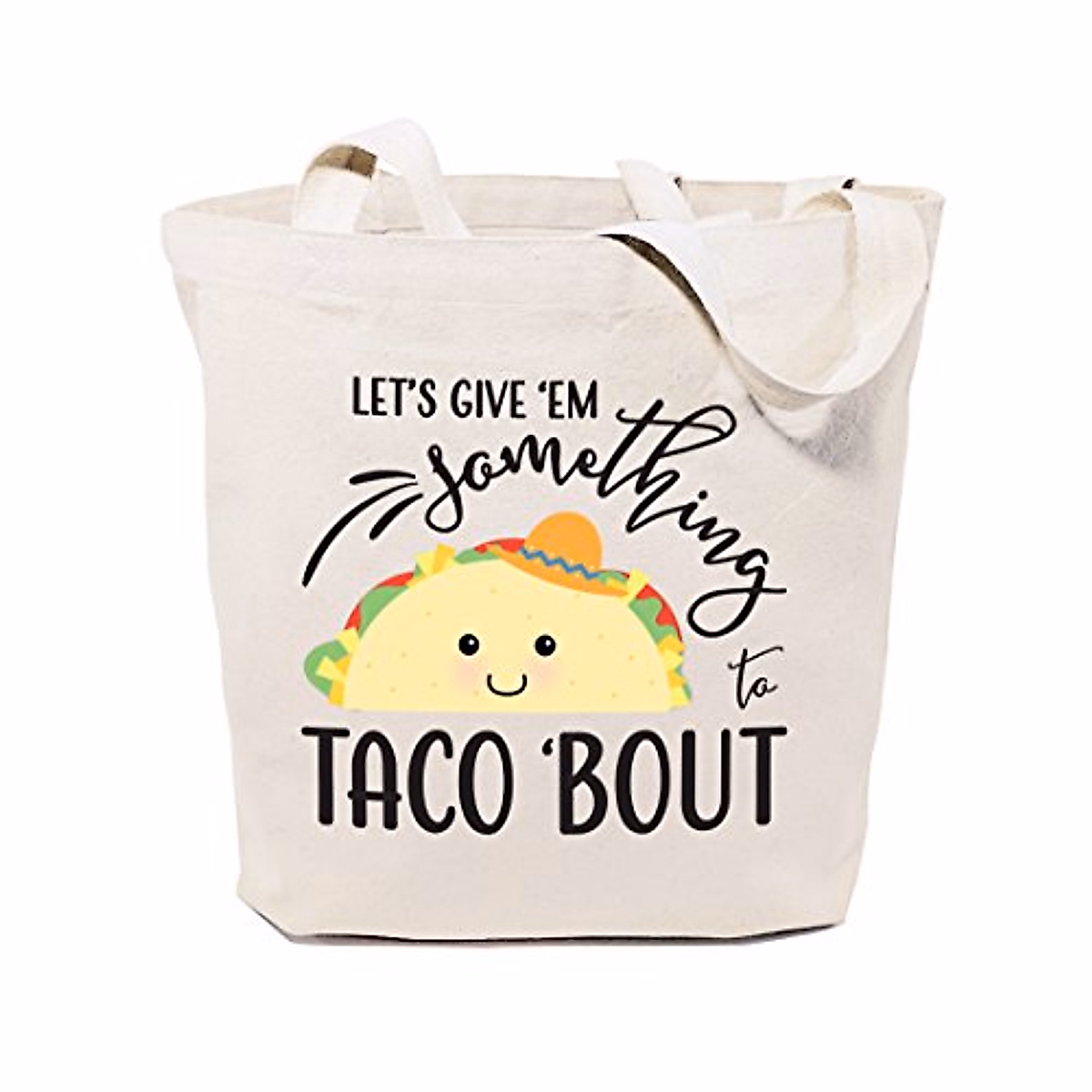 The Cotton & Canvas Co. Let's Give Em Something To Taco 'Bout Reusable Grocery Bag and Farmers Market Tote Bag
