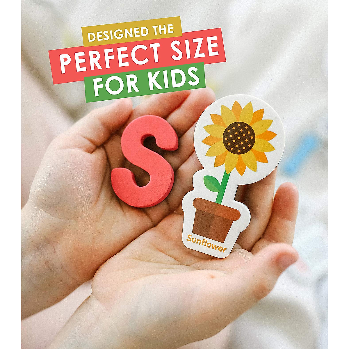 Curious Columbus Magnetic Objects and Letters. Set of 78 Foam Magnets Including 52 Pictures and 26 Uppercase Alphabet Magnets from A-Z. Best Educational Toy for Preschool Learning