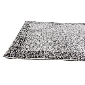 Unique Loom Del Mar Collection Area Rug - Abigail (2' 7" x 10' Runner, Light Gray/ Black)