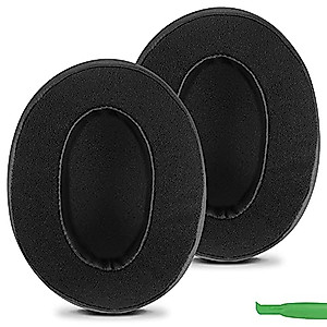 Geekria Comfort Hybrid Velour Replacement Ear Pads for Arctis HyperX Skullcandy Sony SteelSeries Turtle Beach and Other Large or Mid-Sized Over-Ear Headphones, Replacement Ear Cushion (Black)