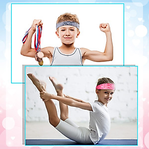 Jerify 12 Pieces Girls Sports Headbands Athletic Sweatbands Sport Hairbands Elastic Wicking Headband for Youth Kids Boys Girls Children Teenagers(Tie Dye)