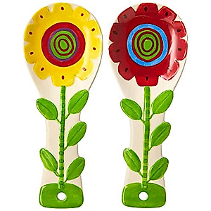 Appletree 9-1/4-Inch Ceramic Spoon rest, Set of 2