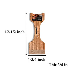 CONSDAN Grill Scraper, Soild Oak Wooden Grill Brush, Grill Scraper for Outdoor Grill, Bristle Free Grill Scrapers, Grill Grate Cleaner Safe Wood Grill Brusher