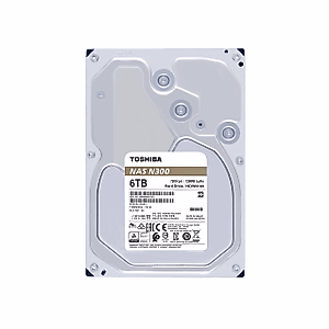 Toshiba N300 6TB NAS 3.5-Inch Internal Hard Drive - CMR SATA 6 GB/s 7200 RPM 128 MB Cache - HDWN160XZSTA