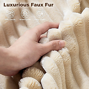 ovios 80" Oversized Sectional Lounge Chaise with Removable Ottoman,No Assembly Required,Cloud Plush Loveseat with Reclining Sofa Bed,Fluffy Modern Sleeper Chair for Indoor Living Room Bedroom, Beige