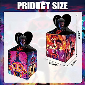 YBW 20 Pieces Miles Morales Favor Boxes Miles Morales Goodie Boxes with Handles Miles Morales Party Supplies for Spider Miles Party Decorations