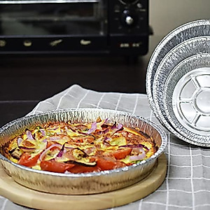 Waytiffer 9" Pie Pans (10pack) - Disposable Aluminum Foil Pie Tins,Heavy-duty, Baking Tin Plates, Standard Size
