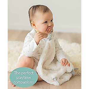 Yuppie Mommy Poppy Lamb Handmade Lovey Security Blanket Gift for Baby Boy or Baby Girl — Soft Baby Blanket with Lamb Stuffed Animal with Pacifier Ties Lovies for Newborns and Babies