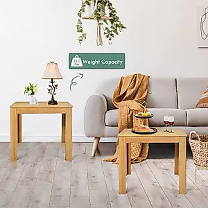 Tangkula Outdoor Square Side Table, Oversize Adirondack Side Table, Acacia Wood Frame w/Oil Finished, All-Weather, Indoor Outdoor Patio Poolside End Table, Weight Capacity 220lbs, 18 x 18 x 16 Inch