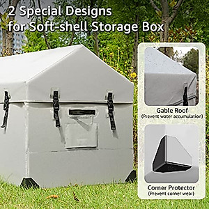 SELIMON 174 US Gallon Outdoor Storage Box Waterproof Soft Shell Tarpaulin Deck Box for Patio Furniture Outdoor Cushions, Throw Pillows, Garden Tools and Pool Toys