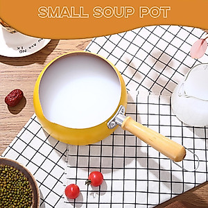 Sauce Pan with Lid,1.4 Quarts Nonstick Small Milk Pot with Cute Pumpkin-Shaped Cover Beads, Healthy Stone Coating Cookware Small Soup Pot Suitable for All Stove,PFOS & PFOA Free (Yellow)