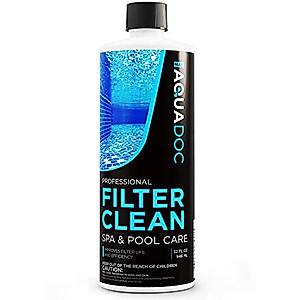 Hot Tub Filter Cleaner Soak, Pool Filter Cleaner & Pool Cartridge Cleaner - Spa Filter Cleaner Soak & Spa Filter Cleaning Solution for HotTub Cartridges. Easy to Use Filter Degreaser | AquaDoc 32oz