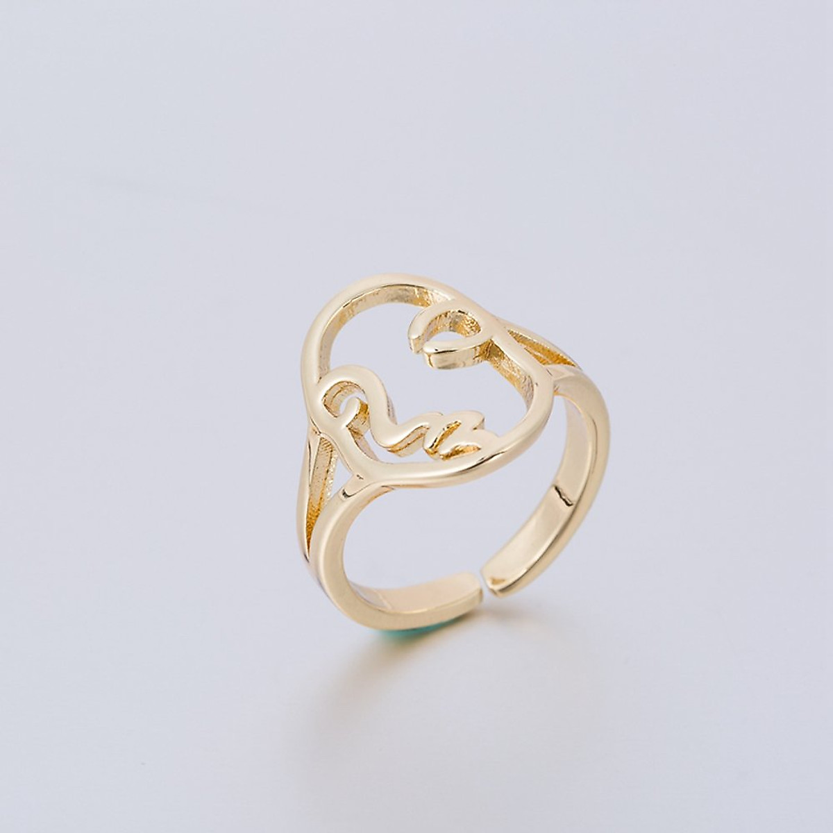 AOCHEE Human Face Rings Statement Ring Open Adjustable for Women Vintage Accessories (Gold)