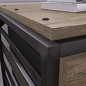 Bush Furniture Refinery Lateral File, Rustic Gray/Charred Wood
