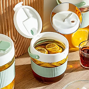 Home Legion multipurpose glass pickle jar with strainer 1 pieces small for kitchen 900ml green