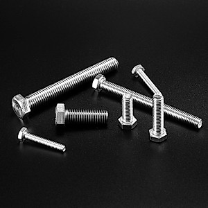 5/16-18 x 2" Hex Head Screw Bolt, 20Pcs 18-8 (304) Stainless Steel, Fully Threaded, Plain Finish, by SG TZH