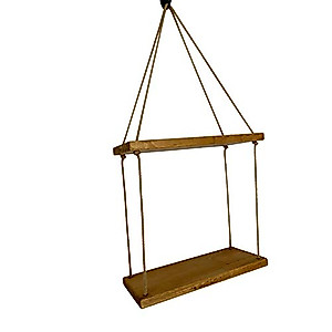 Sevenoneseven Hanging Shelves Wall Shelves Floating Shelves Rustic Wall Mounted Shelves Solid Wood Floating Wall Shelf Farmhouse Decor-2 Tier Perfect for Your Living Room Wall Decor,Bathroom Shelves