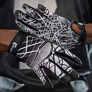 CUTTERS Game Day No Slip Football Gloves, Youth and Adult Sizes, Receiver Glove with High Tack Silicone Grip, Superior Support and Protection for All Ages, Guantes de Football, 1 Pair, Large