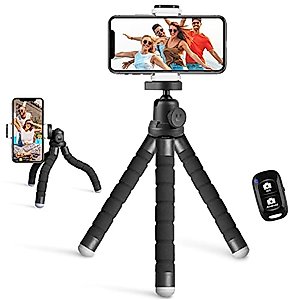 Eicaus Portable and Flexible Phone Tripod Stand for Cellphones, Compact Mini Tripod with Remote for Video Recording, Vlogging and Travel Photography(Black)