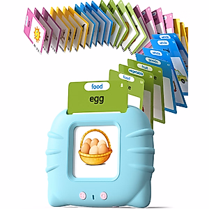 Airbition Talking Flash Cards for Toddler 1 2 3 4 Year Olds, Language Learning and Montessori Toys with 224 Words, Pocket Speech Therapy and Autism Toys, Children's Sensory Educational Device