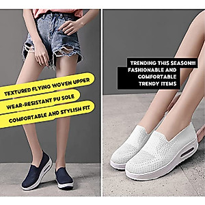 Huien Women's Orthopedic Sneakers, Mesh Up Stretch Platform Sneakers Comfortable Casual Fashion Sneaker Breathable Walking Shoes (Pink,9)