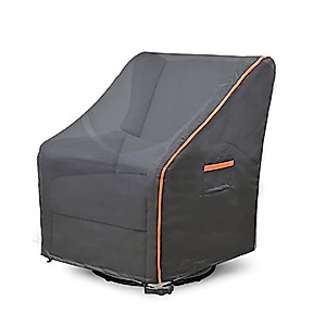 BRUXOLAY Outdoor swivel chair cover 2 pack outdoor furniture, terrace swivel rocker cover, suitable for (27.5w x 32.5d x 39H inch) 600D heavy waterproof outdoor chair cover tear resistant, black