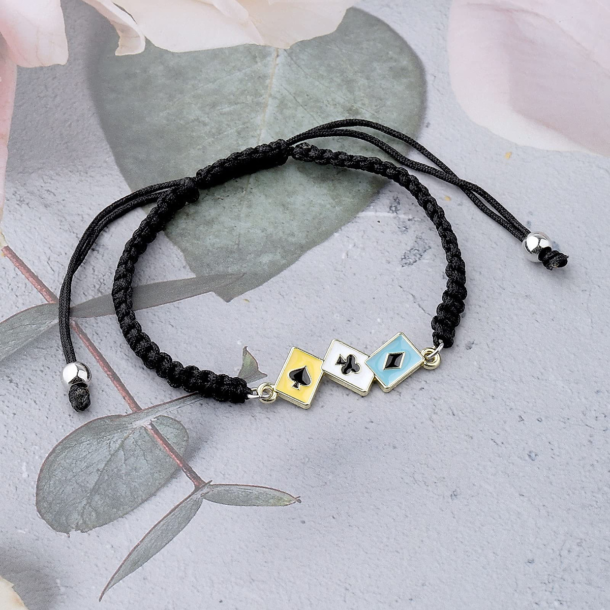 SEIRAA Gamblers Lucky Casino Bracelet Playing Cards Gift for Poker lovers (Playing Cards Bracelet)