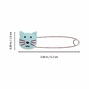 10pcs Safety Pins Diaper Pins Cute Animal Head Cloth Pins with Locking Closures U- Shaped Nappy Pins Buckle for Napkins Garment Repair Pins Random Color