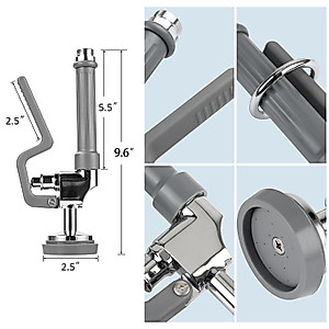 Commercial Sink Sprayer with Flexible Hose & Pre-Rinse Overhead Spring, High-Pressure Dish Spray Valve 38inch Stainless Steel Hose Easy Installation for Home Commercial Restaurant Industrial (Gray)