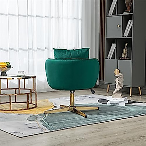 Swivel Shell Office Chair, Home Office Desk Chair, Modern Adjustable Computer Executive Chair with Wheels and Lumbar Support, Swivel Task Chair for Small Space, Living Room, Make-up, Studying, Green