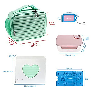 DWBAG Insulated Lunch Bag for Women/Men - Reusable Lunch Box for Office Work Picnic Beach - Leakproof Cooler Bag Freezable Lunch Bag for Adult - Light Green.