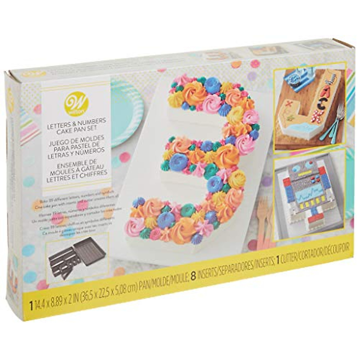 Wilton Letters and Numbers Adjustable Non-Stick Cake Pan Set, 10-Piece Set, Steel