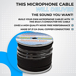 Seismic Audio Speakers Microphone Cable, Build Your Own Mic Cable, Spool of 500 Feet Cable