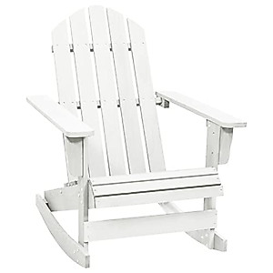 MSLAONXC Patio Rocking Chair,Indoor Rocking Chair,Porch Chairs,Outdoor Reading Chair,Lawn Chairs,Balcony Chairs,for Camping, Beach, Garden, Pool, Backyard, Deck,Lounge, Wood White