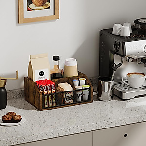 YINMIT Coffee Station Organizer for Countertop,Coffee Bar Accessories and Organizer for Coffee Pods,Syrup,Cups,and Stirrer,Coffee Condiment Organizer,Coffee and Tea Organizer,Office Coffee Station