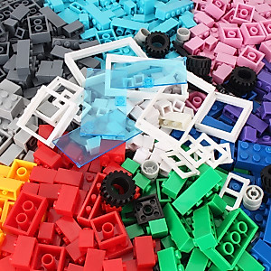 GARUNK Building Bricks 1000 Pieces, Classic Building Blocks for Kids Educational Toys with Wheel, Tire, Axle, Window, Doors Compatible with All Major Brands for Ages 3+ 4 5 6 7 8 Year Old Boys Girls