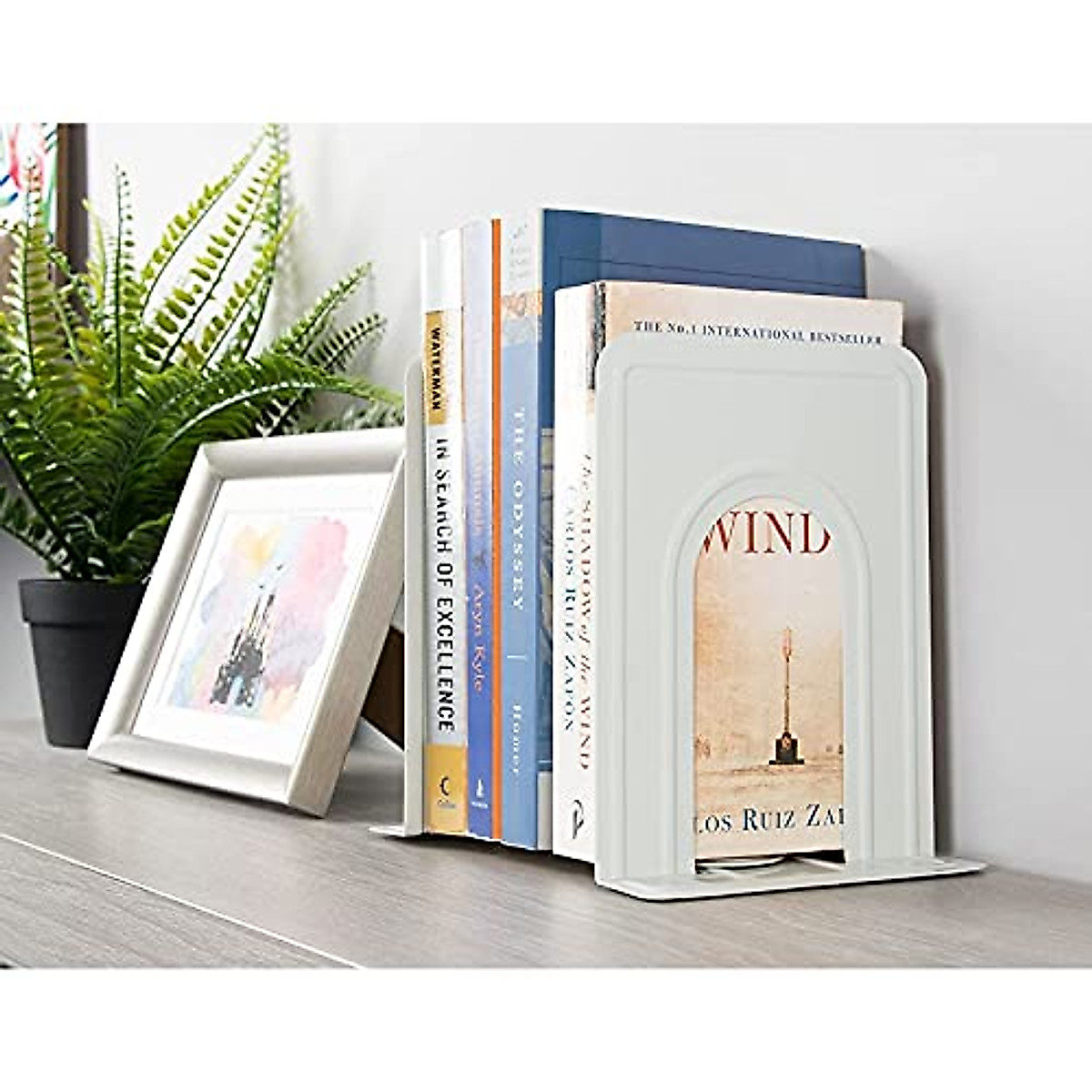 Heavy Duty Metal Bookends for Shelves, Modern Home Decor (6 Pairs)