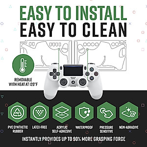 PS4 Controller Grip, 24 Pcs Black Textured Non-Slip Rubber PS4 Controller Grips Stickers, Perfectly Fit to Any Handles, Trigger Buttons & D-pad, Sweat Resistant to Enhance Gaming Control, 2pk