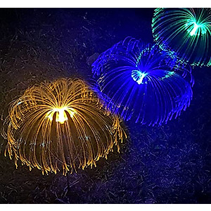 Forliver Outdoor Solar Garden Lawn Lights, Solar Jellyfish Light, Waterproof Decorative Beautiful Flower Lights Landscape Pathway Patio Yard Walkway Holiday Christmas Decoration 5 Pcs
