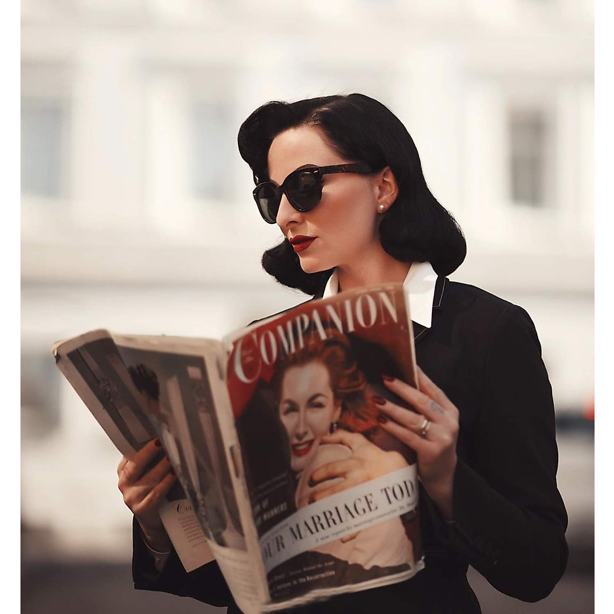 Utopiat Audrey Style Sunglasses for Women | Tortoiseshell | Retro Cat-Eye Sunglasses for Women | UV-400 Protection | Stress-Free Wearing | Anti-Allergy | Inspired By Breakfast at Tiffany's