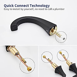 Matte Black Bathroom Faucet,Widespread Bathroom Sink Faucet for 3 Hole,2 Handles Bathroom Vanity Faucet 8 Inch,HOMELODY Lavatory Faucet for Sink with Pop Up Drain