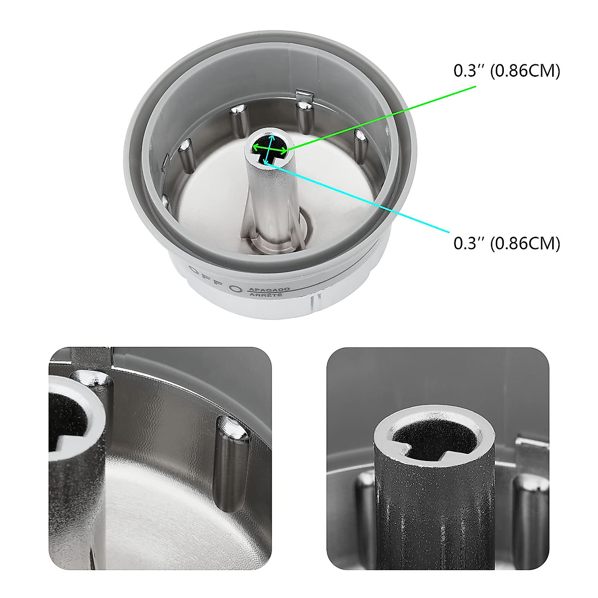 only fire Burner Knobs, 3PCS Gas Control Knobs Replacement for Weber Genesis 300 Series Gas Grills (Year 2011-2016 Models)