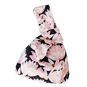 Japanese Style Knot Bag Women Wrist Bag Kimono Knot Pouch Tote, Blossom-4