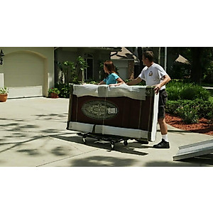 Kerry Kart 4-in-1 Rolling Utility Cart, Trolley and Moving Dolly with Folding 3-Step Ladder – Move Boxes, Furniture and Appliances with 1 Foldable Cart and Step Stool (Red)