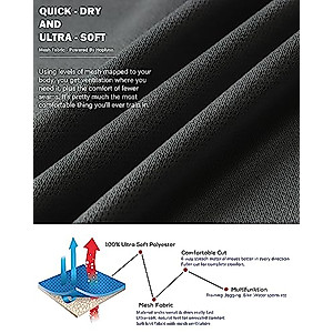 HOPLYNN 6 Pack Mesh Workout Shirts for Men Quick Dry Short Sleeve Athletic Dry Fit T-Shirt Moisture Wicking 2Black/2Gray/2White Medium